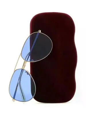 Gucci Logo-engraved Aviator Sunglasses
