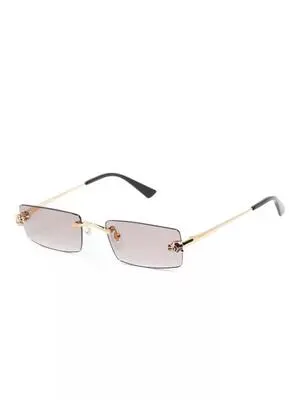 CARTIER Panther Rectangle-frame Sunglasses