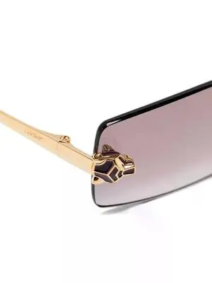 CARTIER Panther Rectangle-frame Sunglasses
