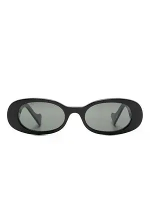 Gucci Gg Oval-frame Sunglasses - Black