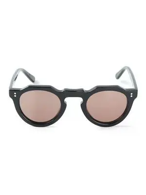LESCA Round Frame Sunglasses - Black