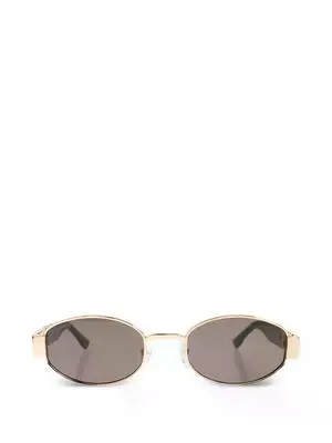 Dsquared2 Logo Oval-frame Sunglasses - Gold
