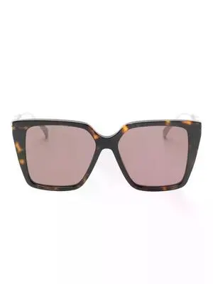 Gucci Geometric Chain Sunglasses - Brown