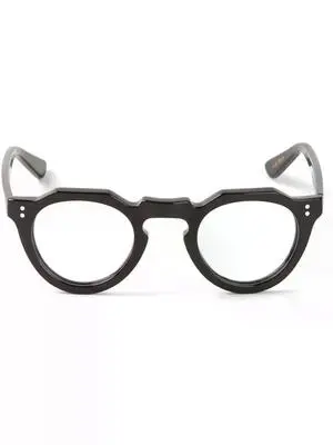 LESCA Round Frame Optical Glasses - Black