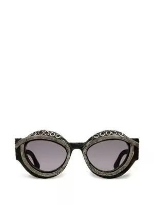 KUBORAUM Embellished Geometric-frame Sunglasses - Black