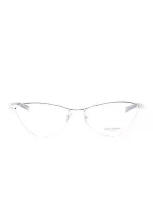 Saint Laurent Triangular Frame Glasses - Silver