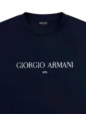 Giorgio Armani Cotton Interlock-jersey T-shirt - Blue
