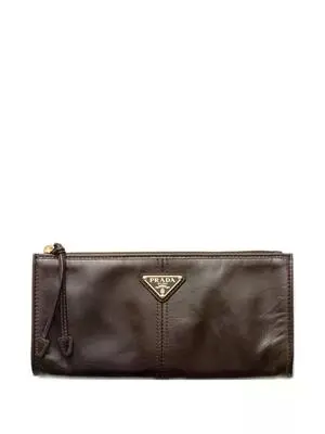 Prada Leather Pouch - Brown