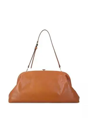 Alberta Ferretti Top-handle Leather Clutch - Brown
