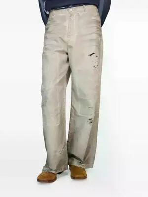 Acne Studios Mended Distressed Wide Leg Jeans