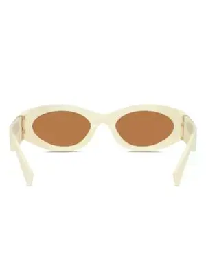 Miu Miu Logo-lettering Sunglasses - Neutrals