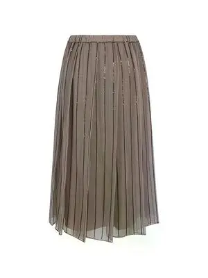 Brunello Cucinelli Striped Midi Skirt