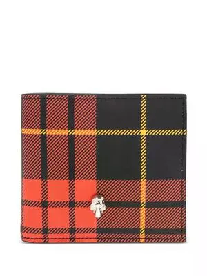 Alexander McQueen Skull-detail Tartan-pattern Wallet - Red