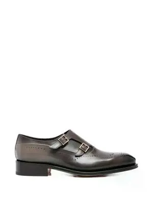 Santoni Double-buckle Monk Shoes - Brown