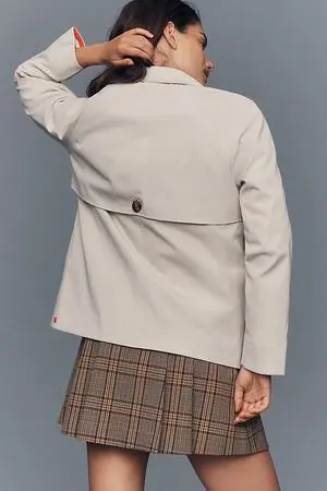 Hunter Tina Striped Double-breasted Trench Coat Jacket - Bone