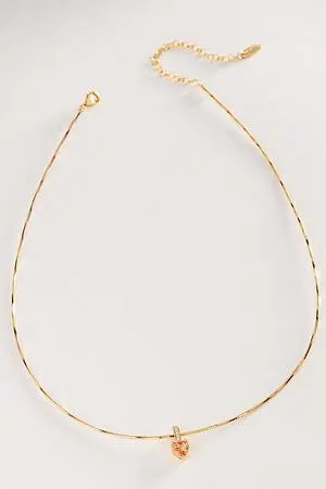 Anthropologie Short Crystal Pendant Necklace - Honey