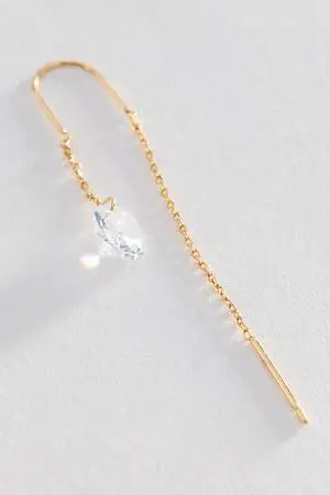 Anthropologie Crystal Chain Threader Earrings - Gold