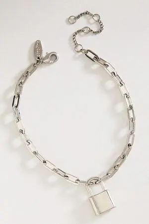 Anthropologie Locked Chain Bracelet - Silver