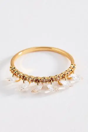 Anthropologie Floating Crystal Ring - Gold