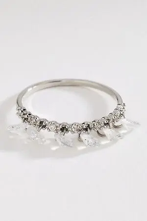 Anthropologie Floating Crystal Ring - Silver