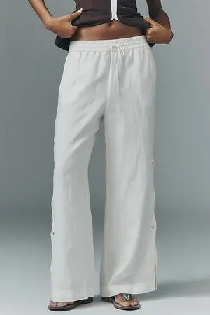 Maeve The Brooklin Wavy Linen Wide-leg Pants