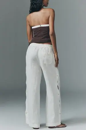 Maeve The Brooklin Wavy Linen Wide-leg Pants