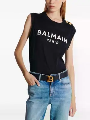 Balmain Leather B-buckle Belt