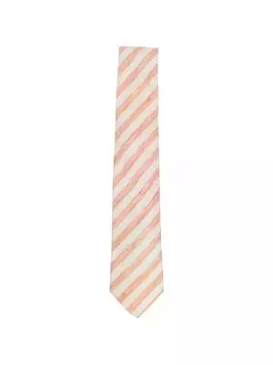Tagliatore Striped Neck Tie - Orange