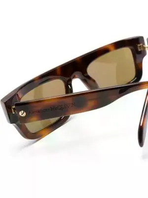 Alexander McQueen Spike Studs Rectangular-frame Sunglasses