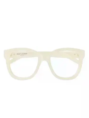 Saint Laurent Logo-plaque Glasses - White