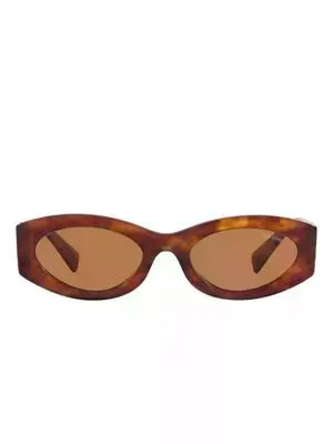 Miu Miu Oval Frame Sunglasses - Brown