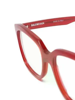 Balenciaga Geometric Eyeglasses - Red