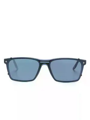 SNOB Rectangle Frame Clip-on Glasses - Blue