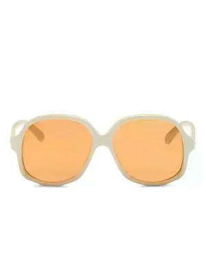 Valentino Garavani Oval-frame Sunglasses - Neutrals