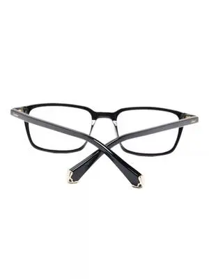 Cartier Rectangle Frame Glasses With Logo Plaque - Black
