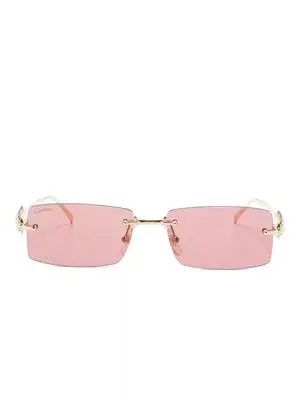 CARTIER Rectangle-frame Sunglasses - Gold