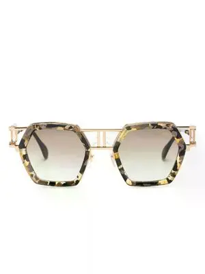 Cazal 677 Geometric-frame Sunglasses - Gold