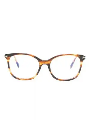 TOM FORD Geometric-frame Glasses - Brown