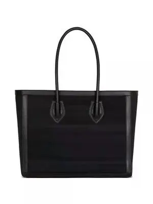 Balmain Logo-plaque Leather-trimmed Tote Bag - Black