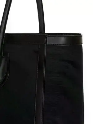 Balmain Logo-plaque Leather-trimmed Tote Bag - Black