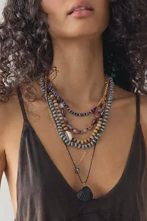 FREE PEOPLE Hailee Semiprecious Beaded Necklace