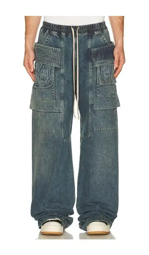 Rick Owens Creatch Wide Cargo Drawstring - Blue