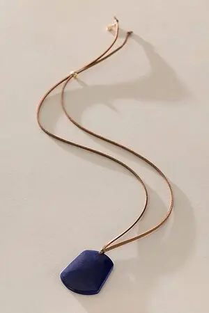 Free People Lena Stone Pendant Necklace Blue Lapis