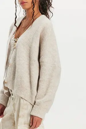 Free People Verona Cardigan - Birch Heather