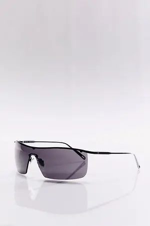 ELISA JOHNSON Vito Wrap Around Sunglasses - Black Lens