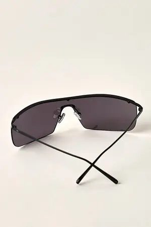 ELISA JOHNSON Vito Wrap Around Sunglasses - Black Lens