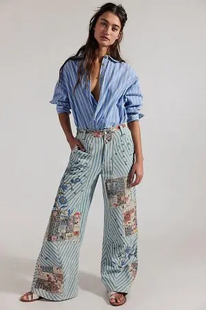 Free People Runyon Patched Trousers