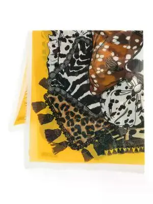 Moschino Animal-print Scarf - Yellow