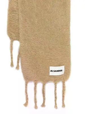 JIL SANDER Fringed-edges Scarf - Neutrals