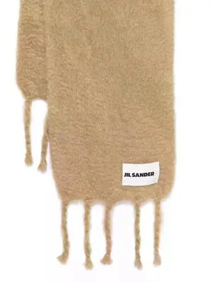 JIL SANDER Fringed-edges Scarf - Neutrals
